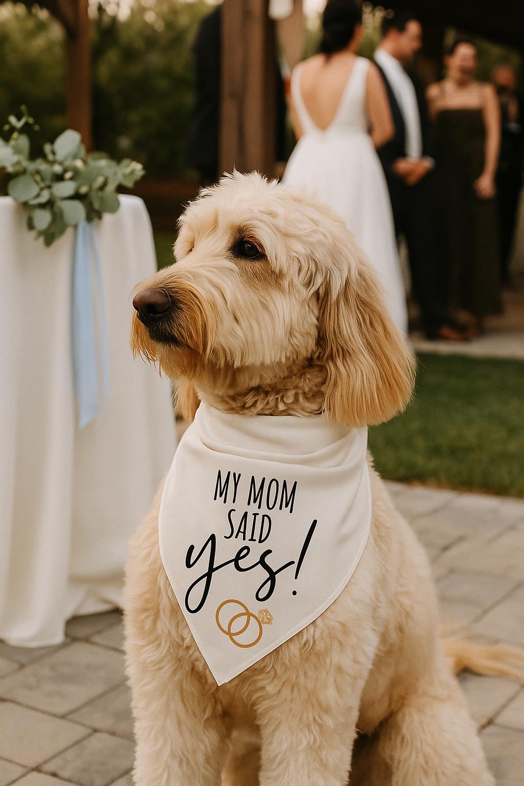 My Mom Said Yes Dog Bandana Engagement Announcement Pet Scarf White ...