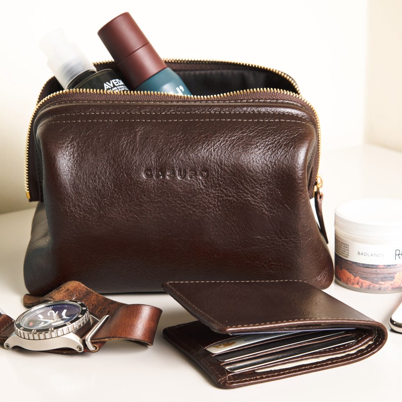 Leather Toiletry Bag for Grooming Kit. Groomsmen Gift. Free - Etsy