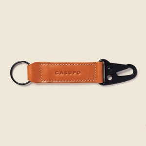 Personalized Leather Gift. Saddle Leather Keychain With Hook ...