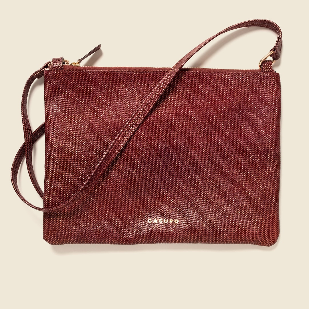 Burgundy Gold Leather Crossbody Bag for Women. Clutch, Party, Wedding ...