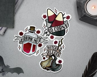 Goth Stickers Set Funny Skeletons, Sarcastic Nurse Gifts, Dark Vinyl ...