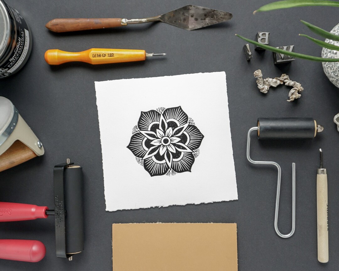 Hand Carved Mandala Block Print Perfect for Small Space Home Decor - Etsy