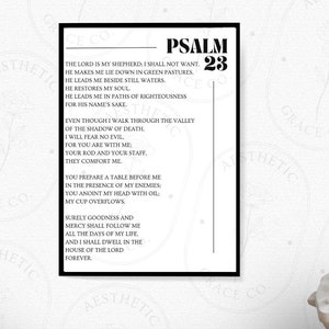 Psalm 23, Printable Wall Art, Instant Download, Modern Christian Decor ...