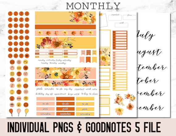 Digital Pre-cropped .PNG files Ipad Stickers Digital Planner Stickers ...
