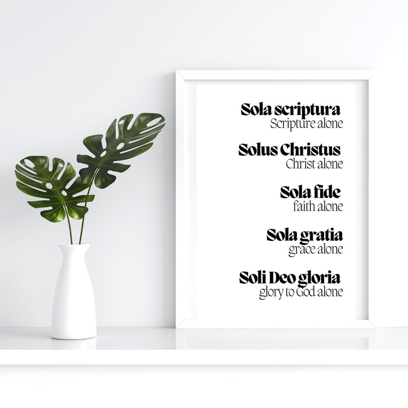5 Solas, Printable Wall Art, Digital Download, Instant Download, Modern ...