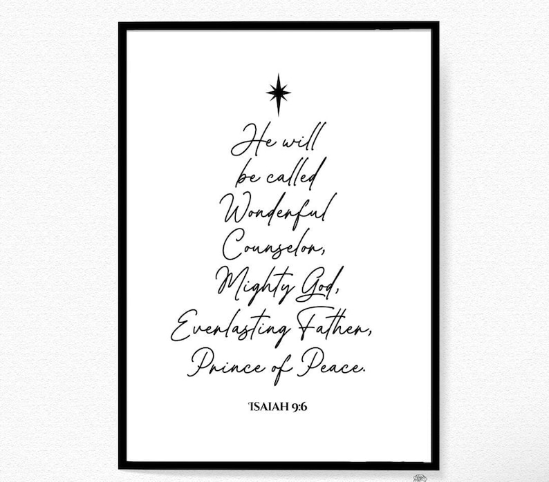Isaiah 9:6, Christmas Bible Verse Wall Art, Christmas Quote, Printable ...