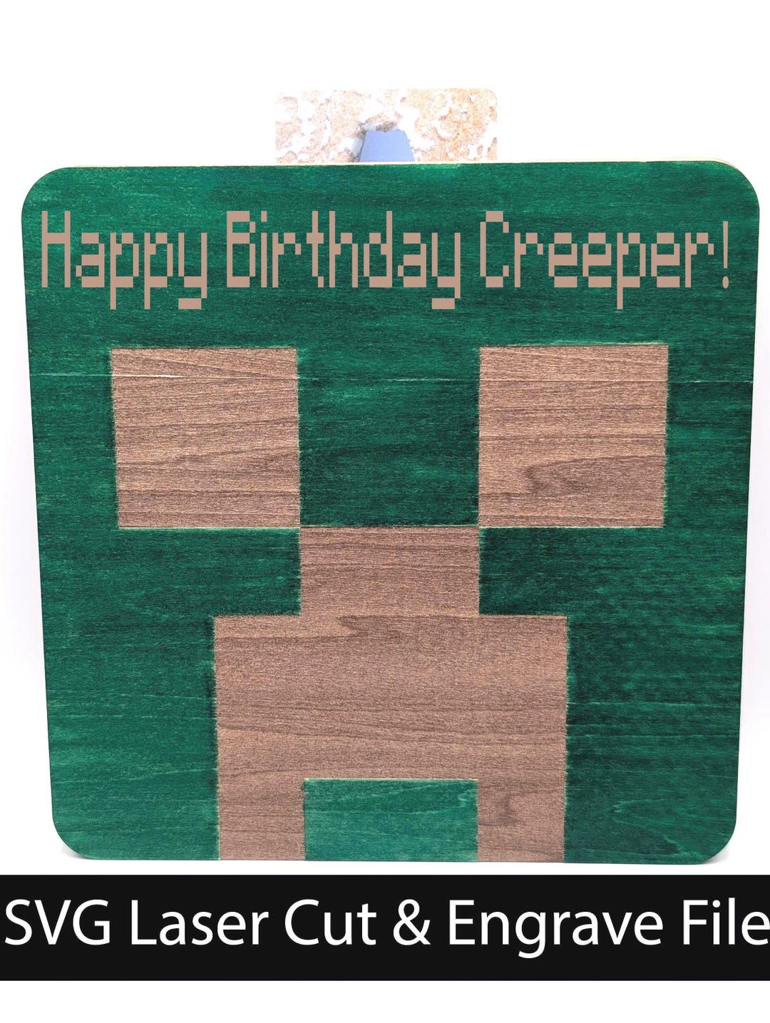 Minecraft Creeper Laser Cut and Engraved Gift Card Holder - Digital ...