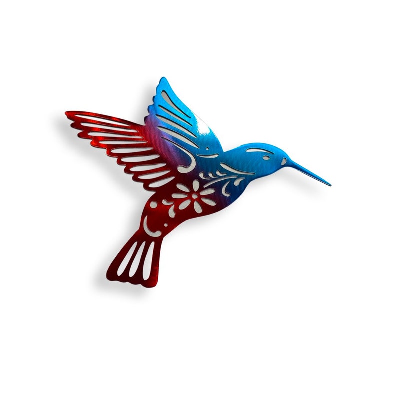 Multicolored Hummingbird Metal Wall Hanging Springtime Garden - Etsy