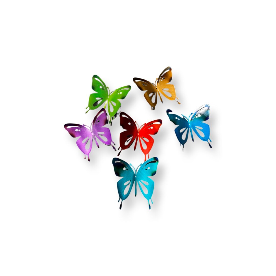 Metal Butterfly Set of 6, Monarch Butterfly, Wall Hanging, Outdoor ...