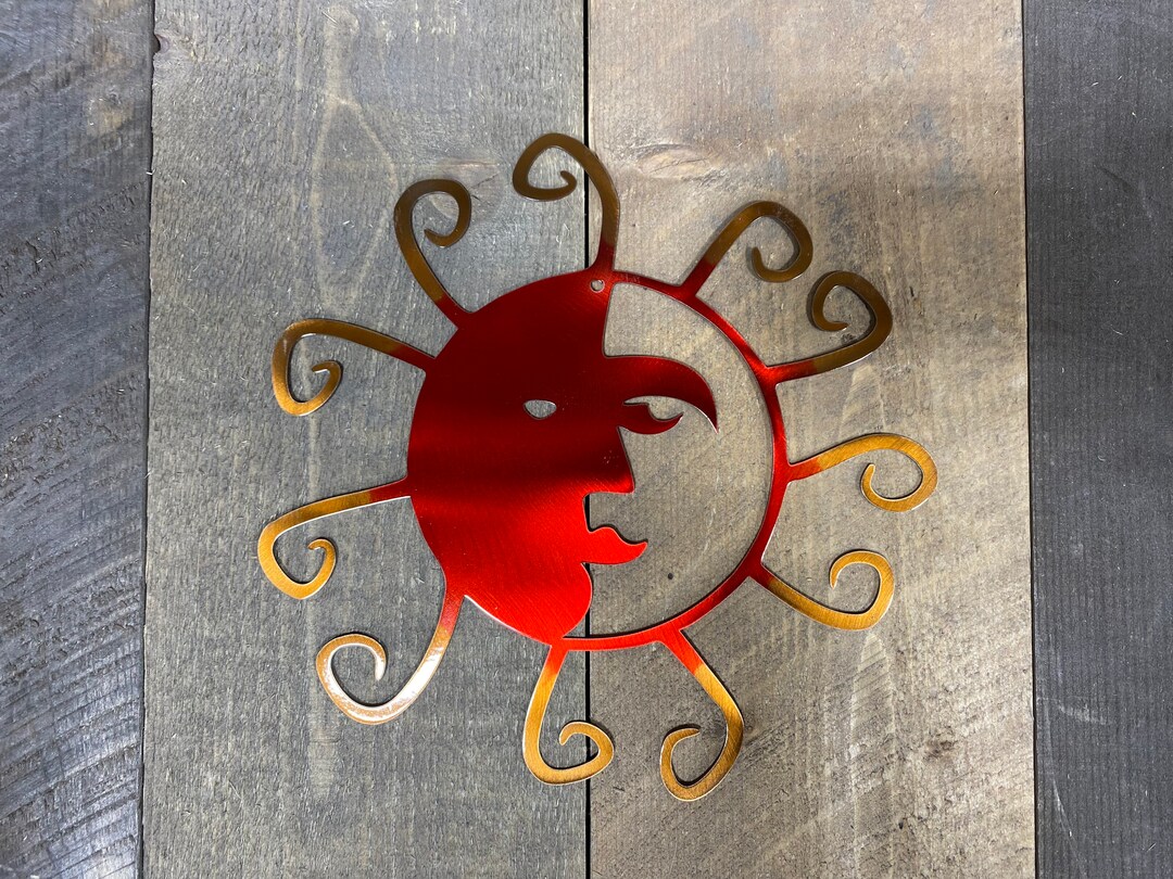 Retro Metal Sun Sun Metal Art Sun Metal Decor Rustic Metal - Etsy