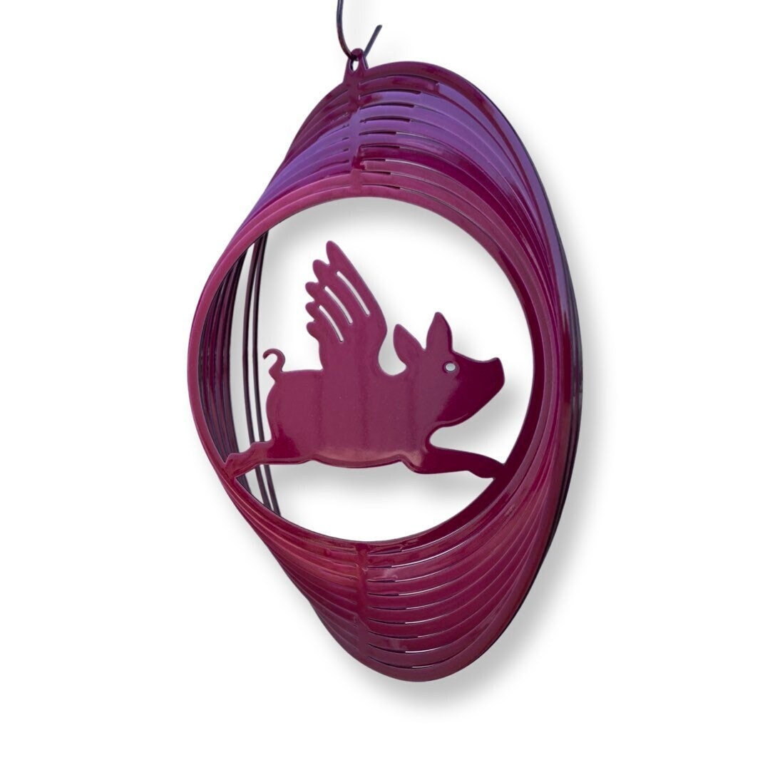 When Pigs Fly Metal Wind Spinner, Flying Pigs, Garden Decor, Pig ...