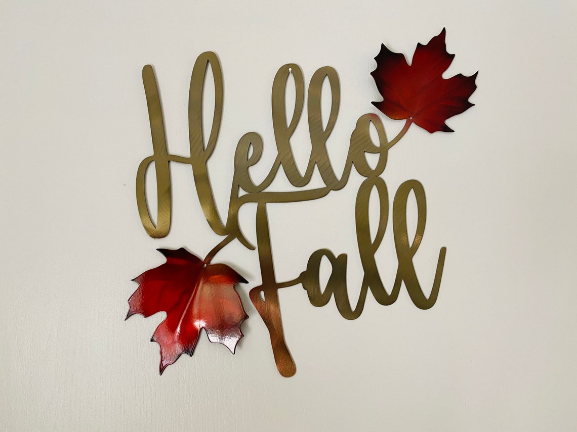 Autumn Decor Fall Decor Hello Fall Decor Rustic Metal Wall - Etsy