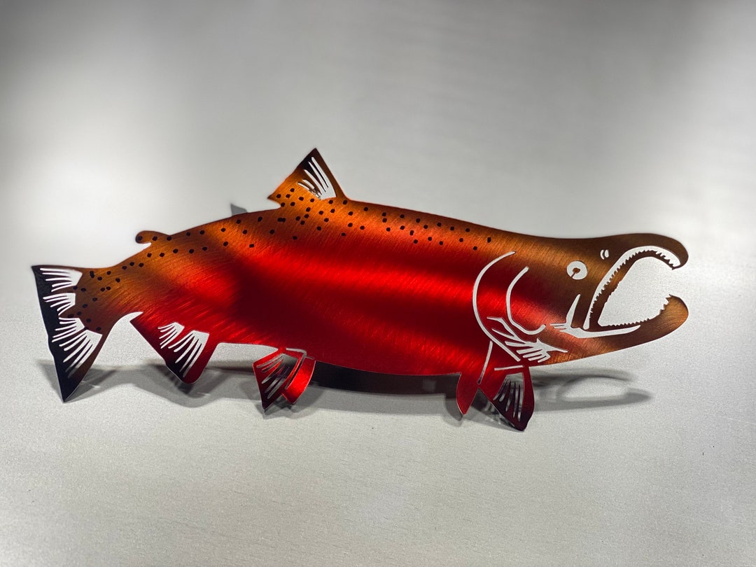 Metal Coho Salmon Art Wall Decor Nature Art Fish Wall Hanging - Etsy