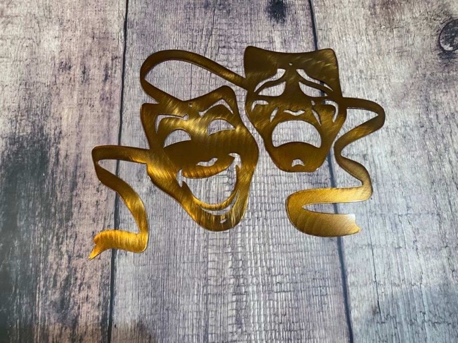 Drama Theatre Masks, Smile Now Cry Later Metal Wall Hanging, Gift for ...