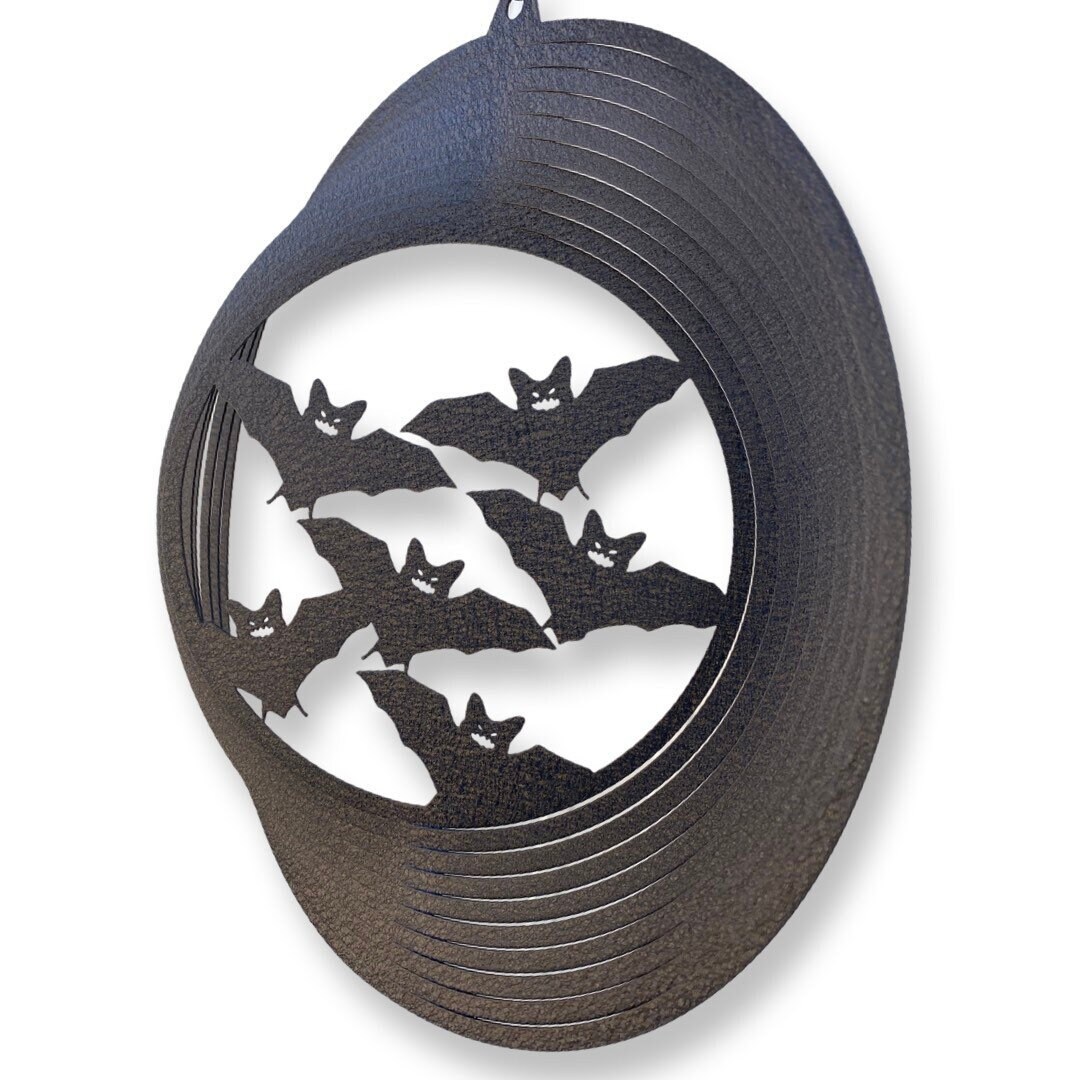 Black Bat Halloween Wind Spinner - Etsy