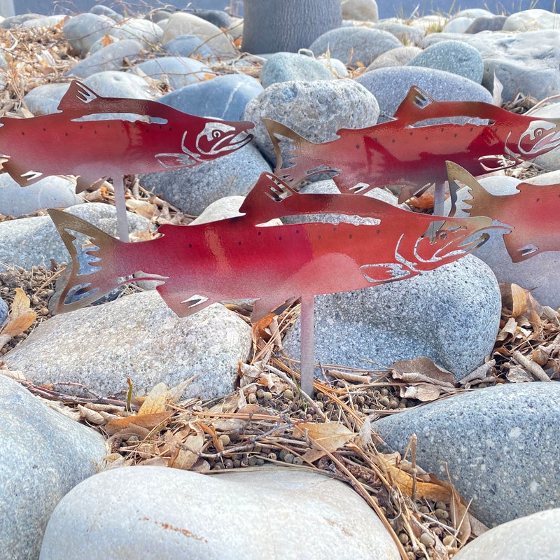 Salmon Outdoor Sculpture - Etsy