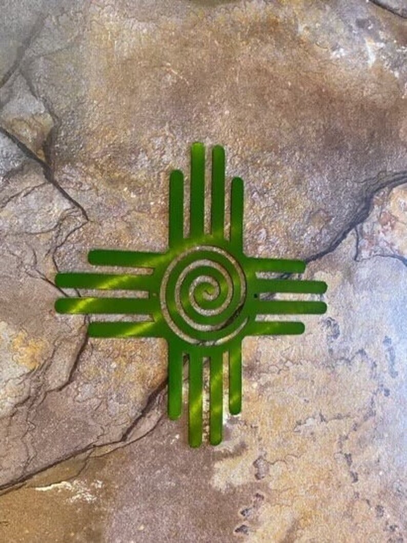 Zia With Swirl Sun Metal Wall Hanging, Southwestern Art, South West ...