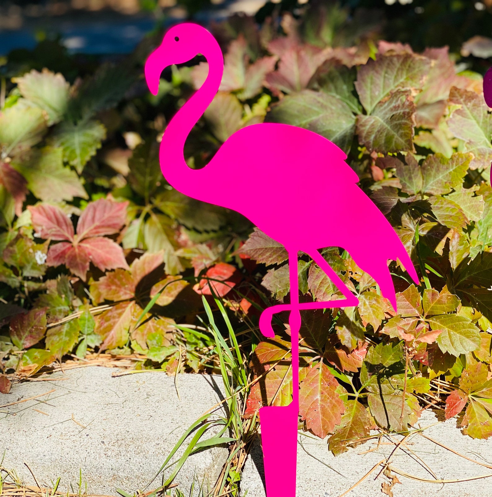 Pink Flamingo Metal Yard Stake Flamingo Garden Decor Rustic - Etsy