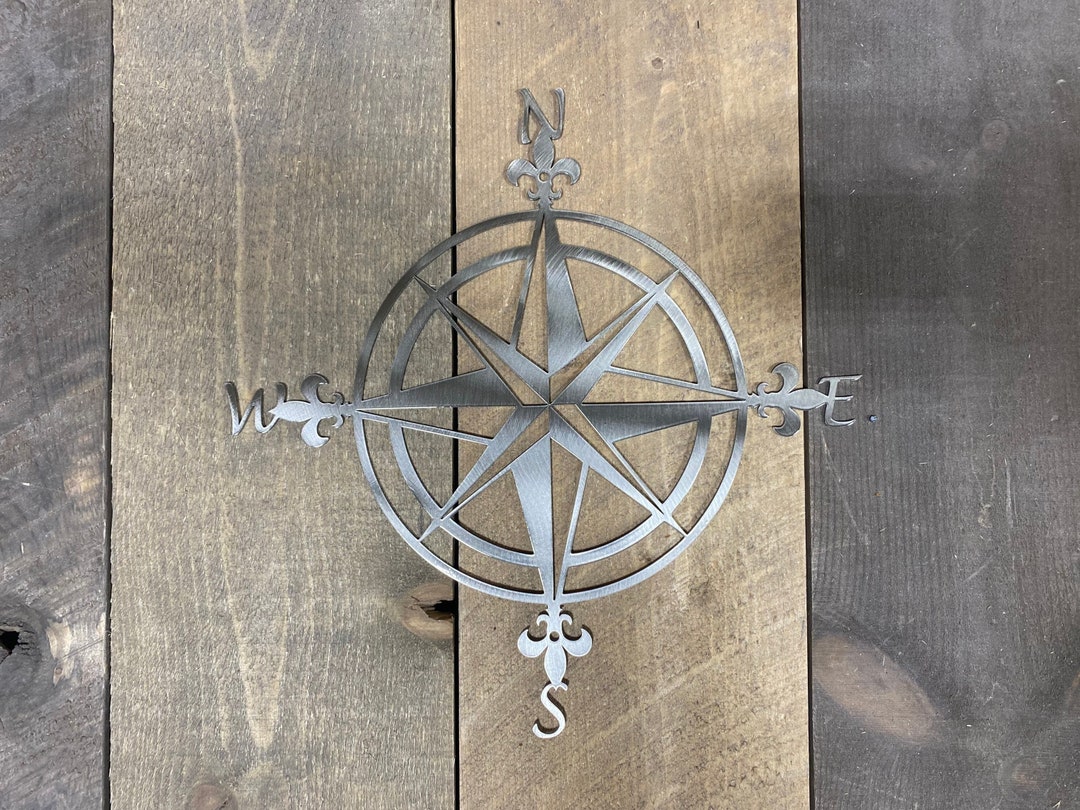 Compass Rose Metal Wall Hanging, Compass Wall Decor, Navigation Decor ...