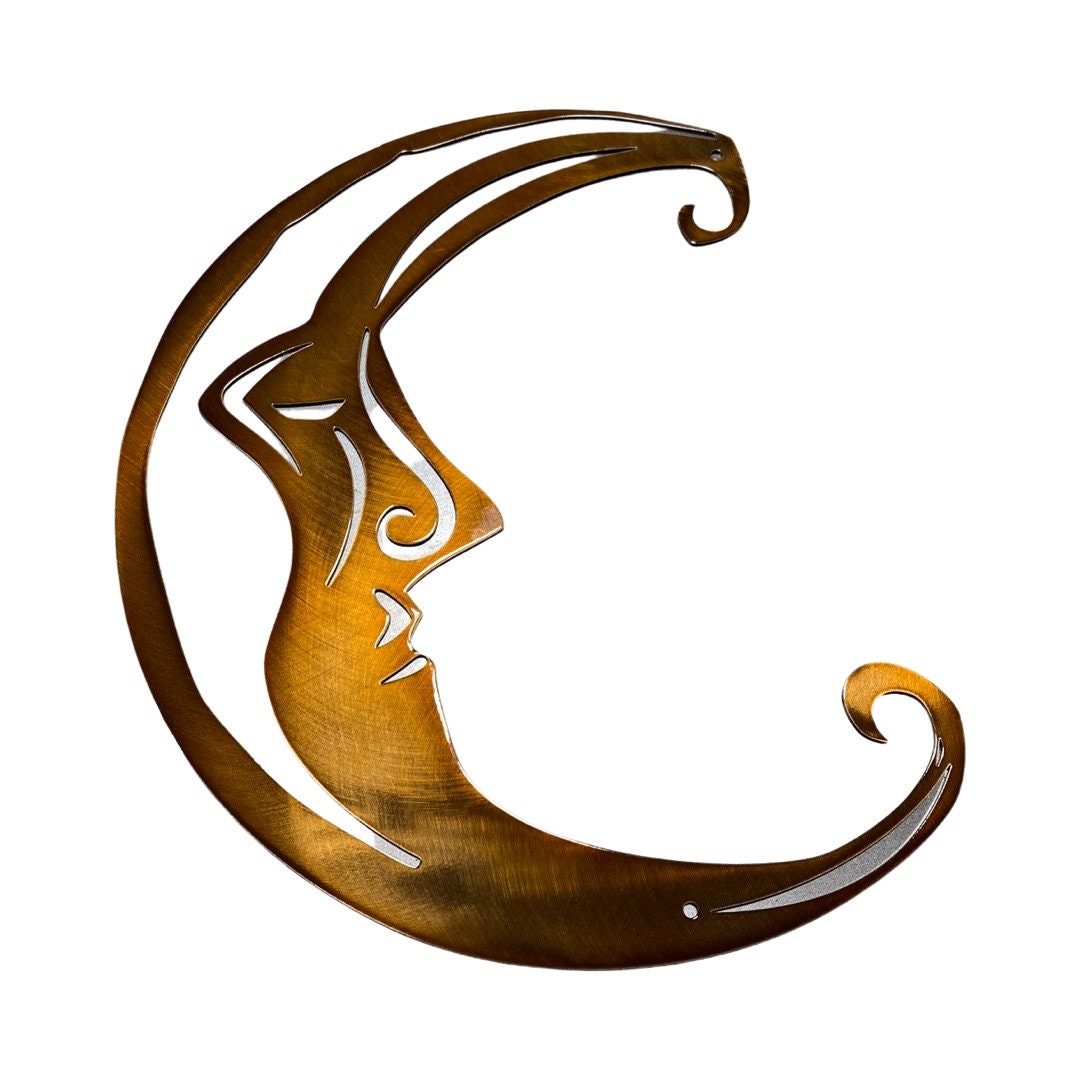 Whimsical Moon Metal Garden Yard Art Lunar Designs Celestial - Etsy