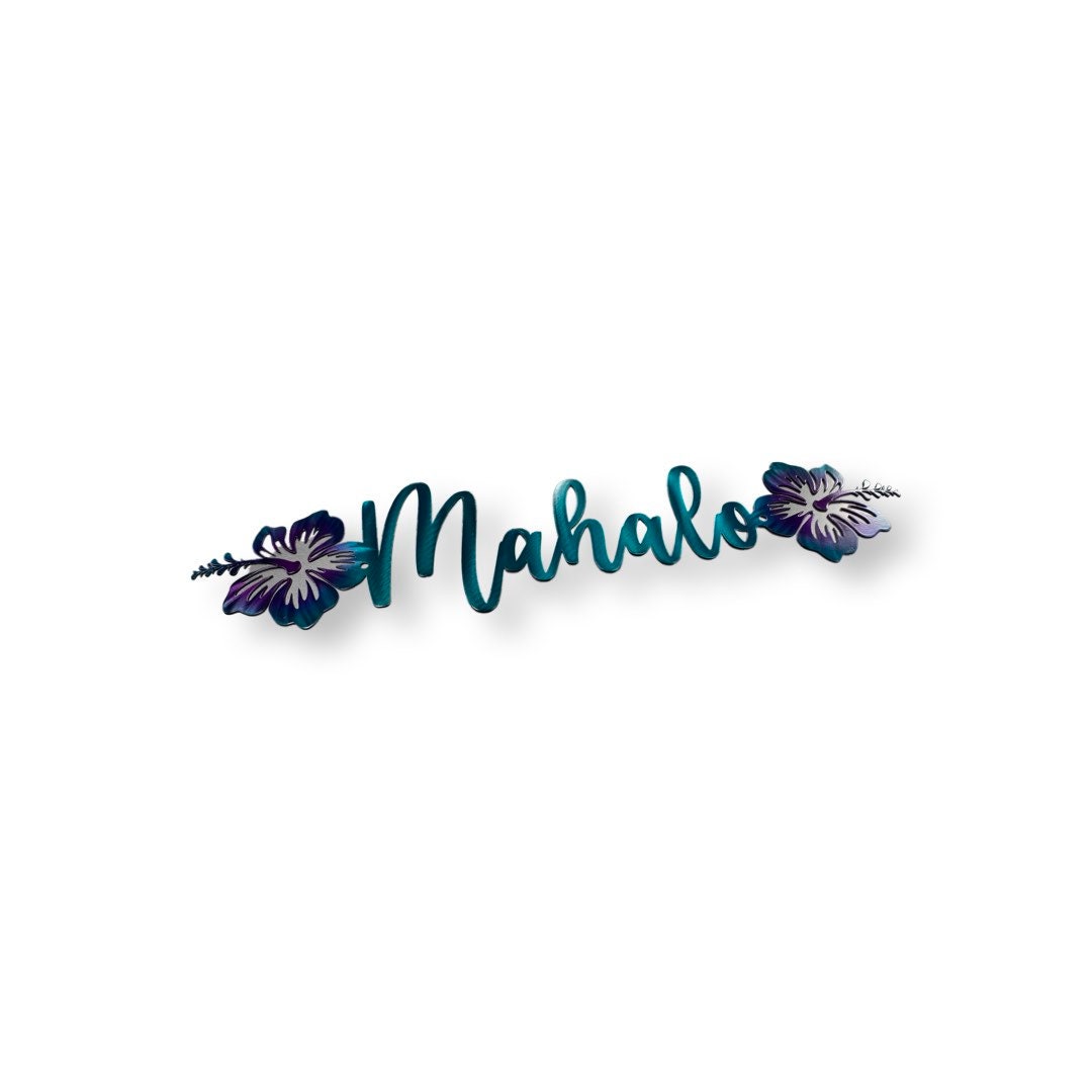 Mahalo Metal Wall Hanging, Hawaiian Saying, Coastal Themed Decor ...
