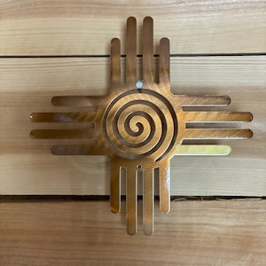 Zia With Swirl Sun Metal Wall Hanging, Southwestern Art, South West ...