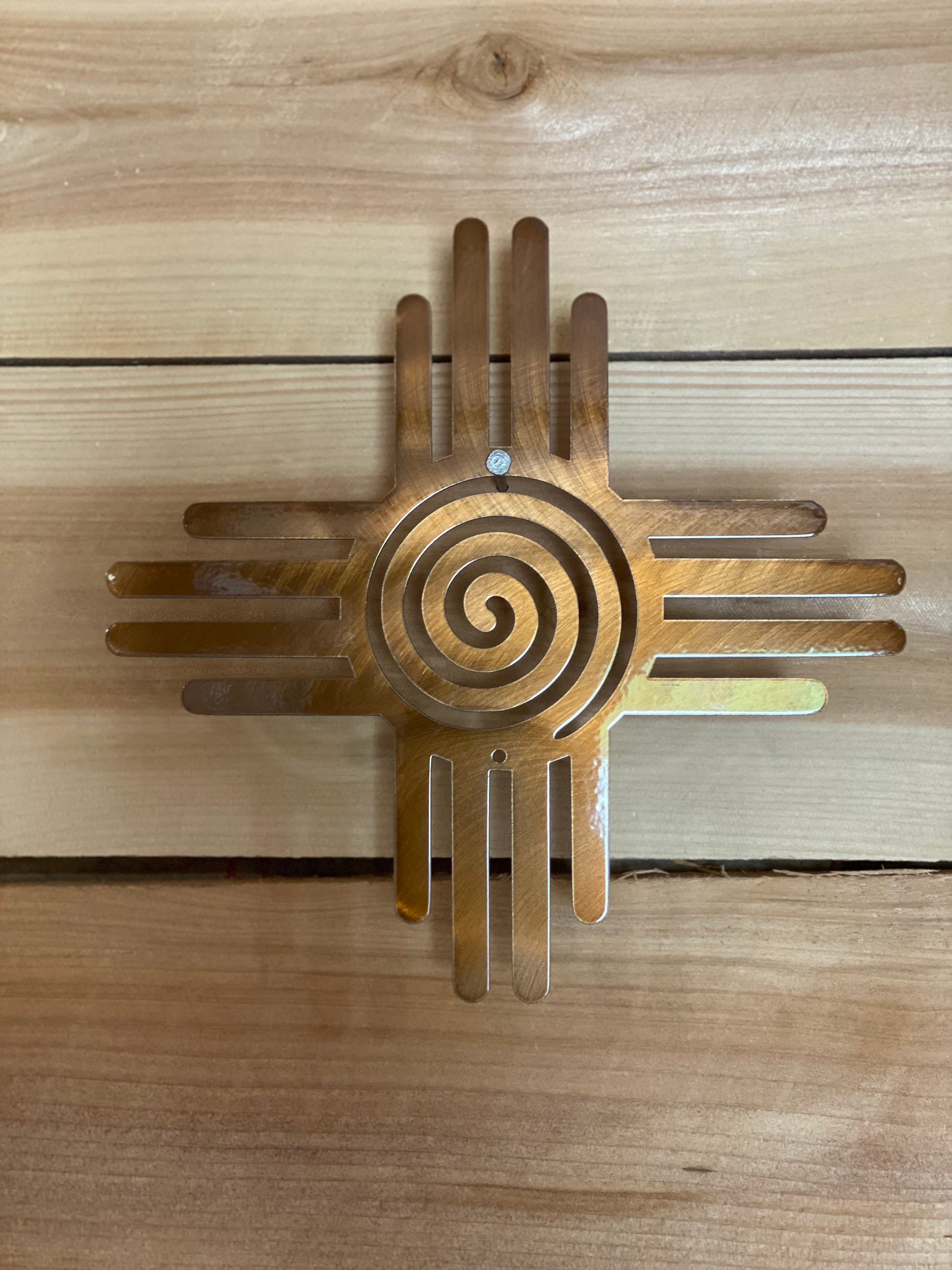 Zia With Swirl Sun Metal Wall Hanging Southwestern Art South - Etsy