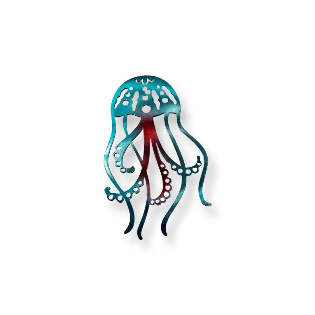Jellyfish Metal Wall Hanging, Jellyfish Wall Decor, Beach House Decor ...