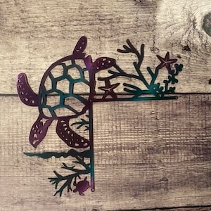 Sea Turtle Metal Door Frame Decoration, Coastal Themed Decor, Turtle ...