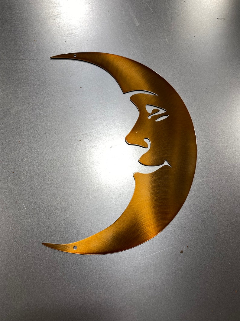 Classic Happy Moon Metal Garden Yard Art, Lunar Designs, Celestial ...