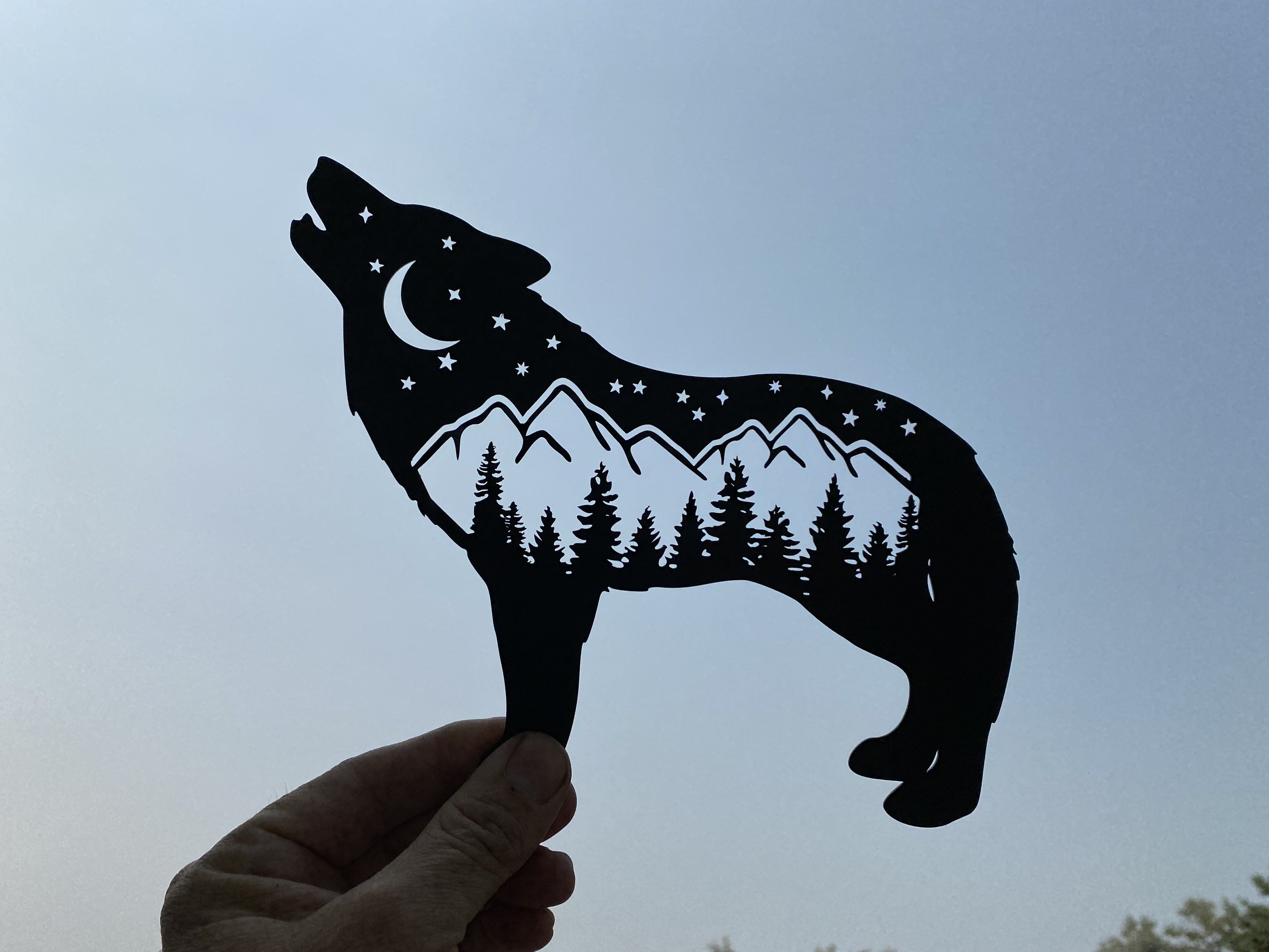 Wolf Home Decor Wolf Metal Decor Wolf With Mountains and - Etsy