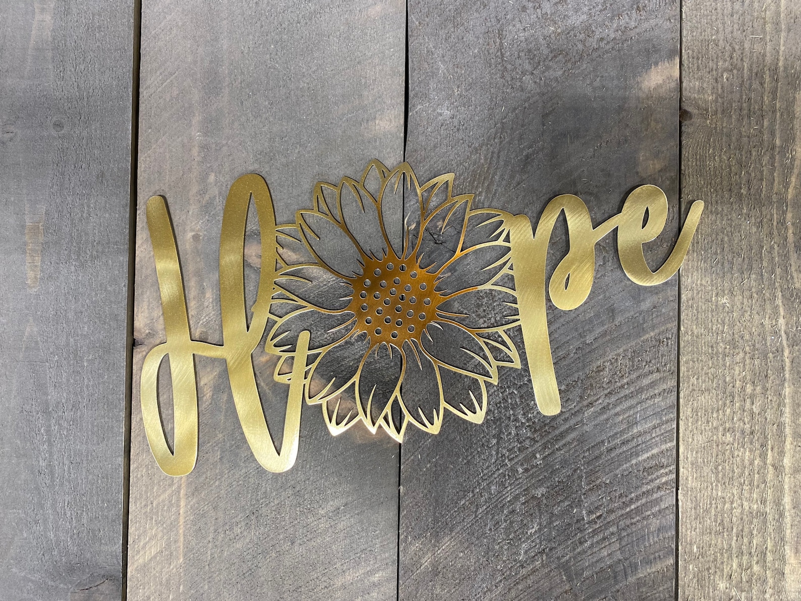 Hope Sunflower Metal Wall Art Sunflower Home Decor She Shed - Etsy