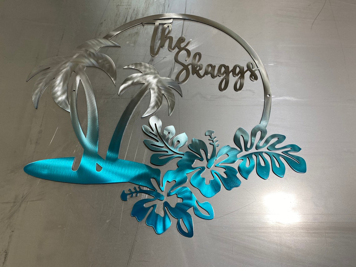 Hawaiian Coastal Themed Decor Metal Decor Metal House Sign | Etsy