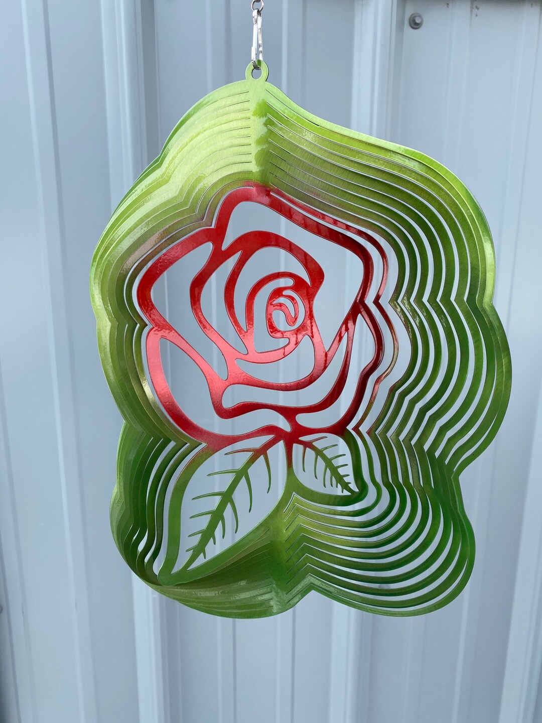 Metal Rose Wind Spinner, Garden Art, Rose Garden Decorations, Valentine ...