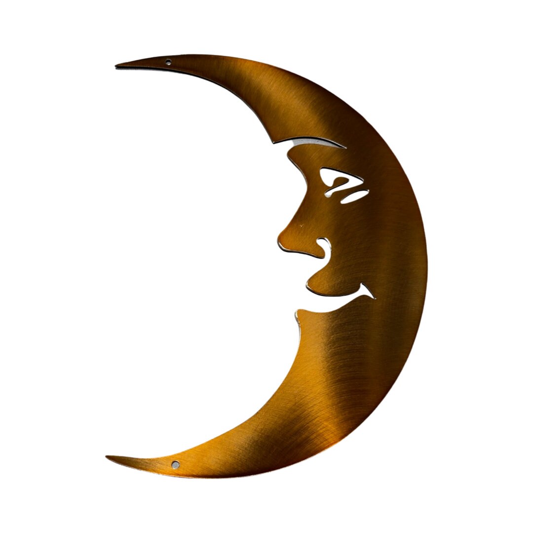 Classic Happy Moon Metal Garden Yard Art, Lunar Designs, Celestial ...