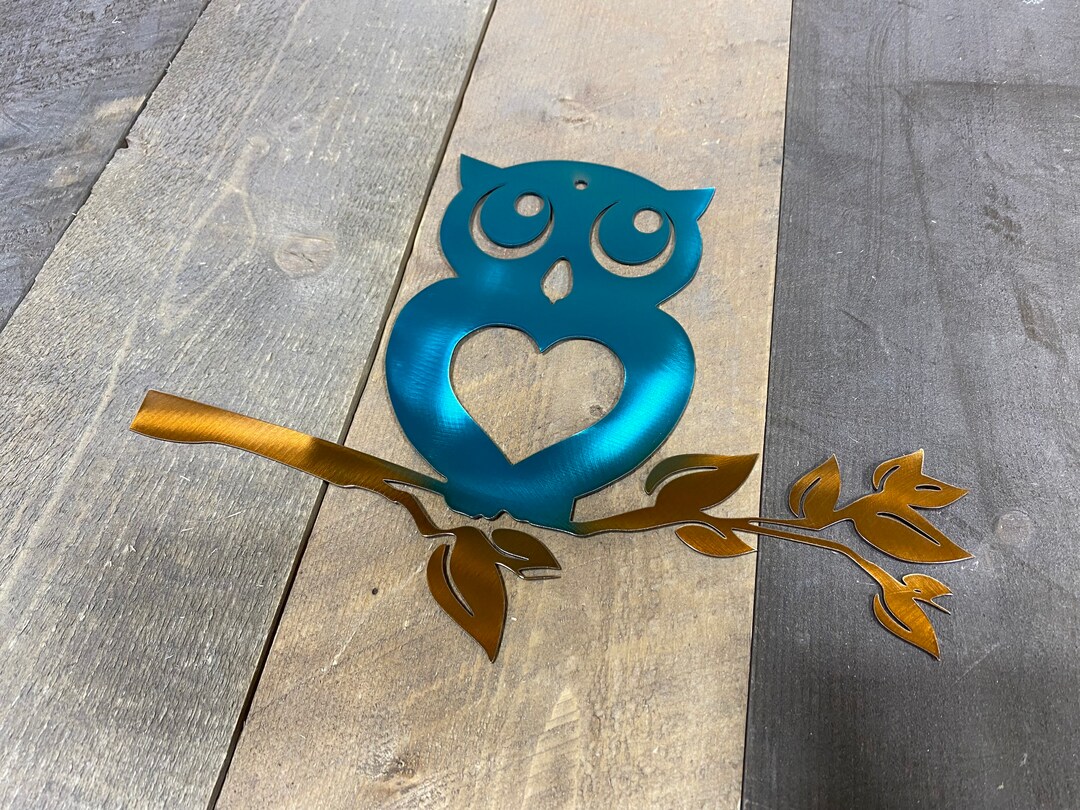 Cute Owl Decor, Owl Themed Decor, Childs Room Decor, Rustic Metal Wall ...