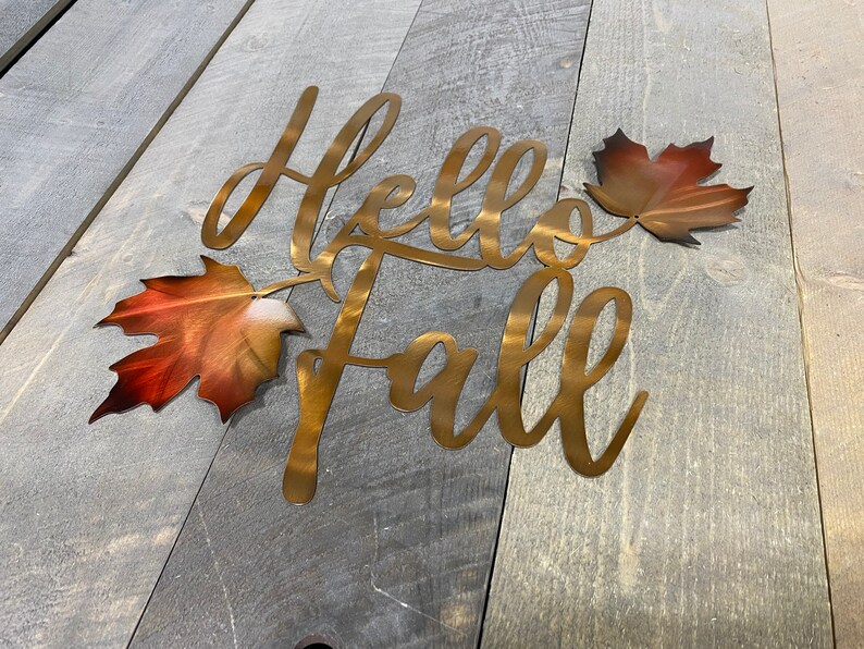 Autumn Decor Fall Decor Hello Fall Decor Rustic Metal Wall - Etsy