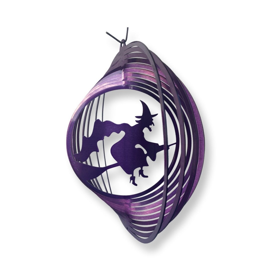 Witch Halloween Decor, Witch Porch Decor, Classic Witch Wind Spinner ...