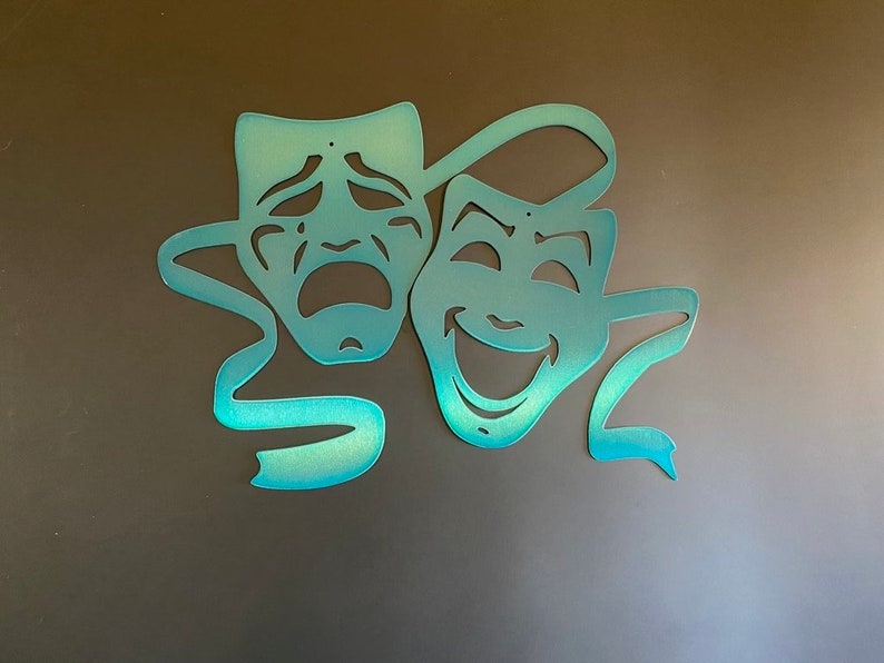Drama Theatre Masks, Smile Now Cry Later Metal Wall Hanging, Gift for ...