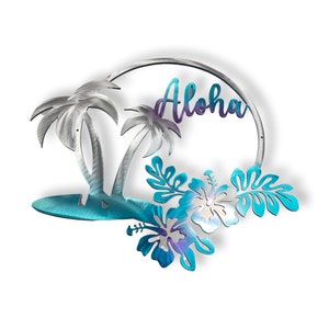 Aloha Hawaiian Coastal Themed Decor, Metal Decor, Metal House Sign ...