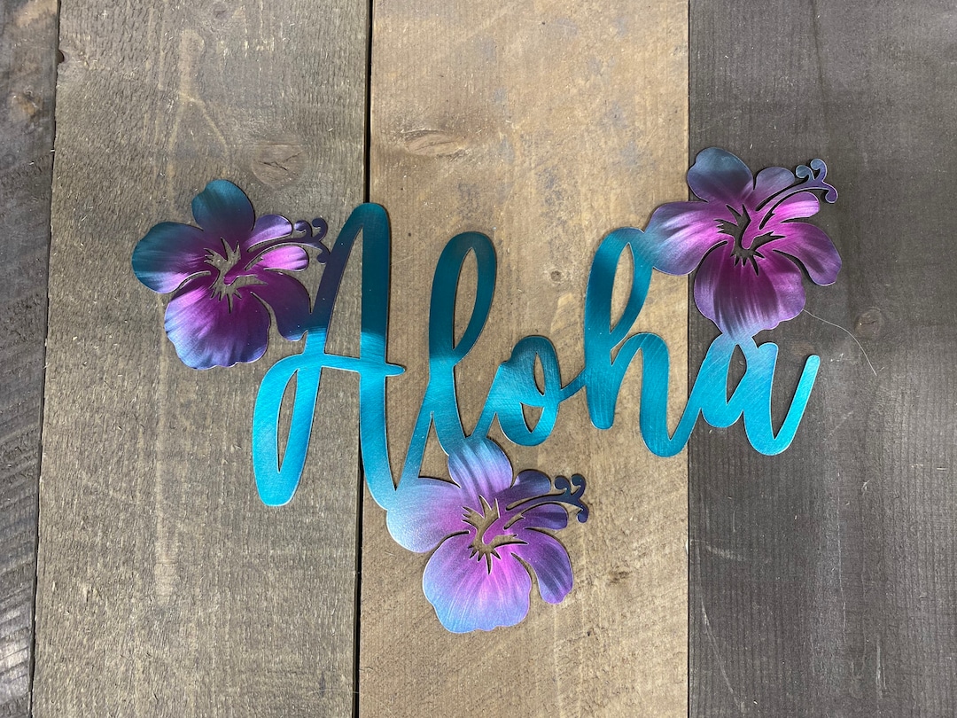 Aloha Hibiscus Wall Accent, Beach Decor, Beach House Decor, Bathroom ...