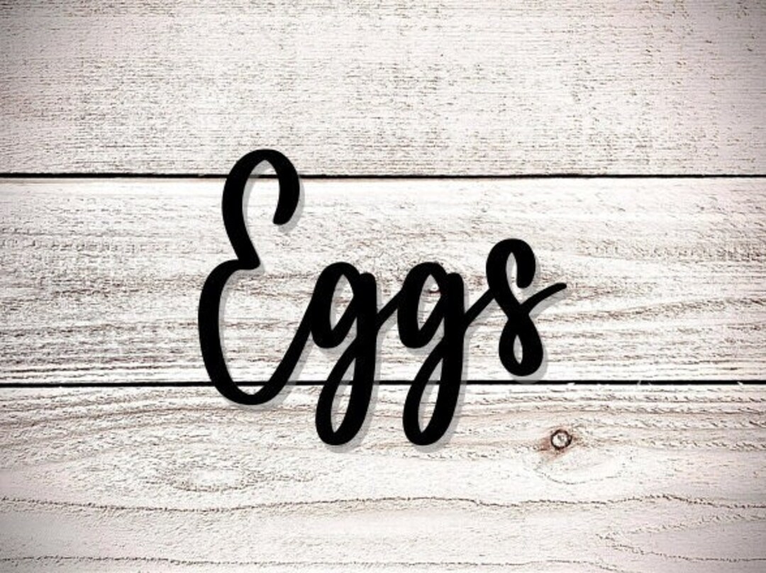 Eggs Text Metal Sign, Chicken Coop Hanging, Home Wall Accent, Home ...