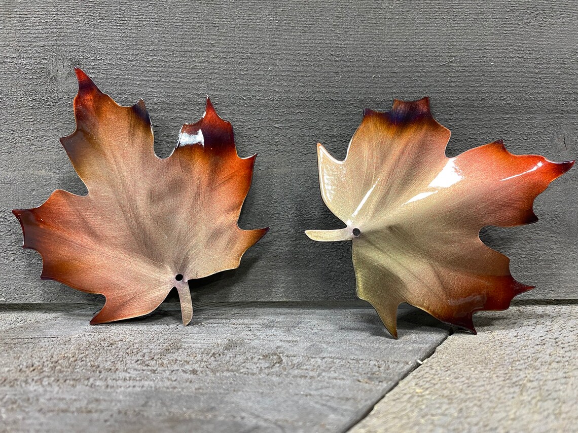 Maple Leaf Metal Wall Hanging Metal Leaf Art Autumn Wall - Etsy
