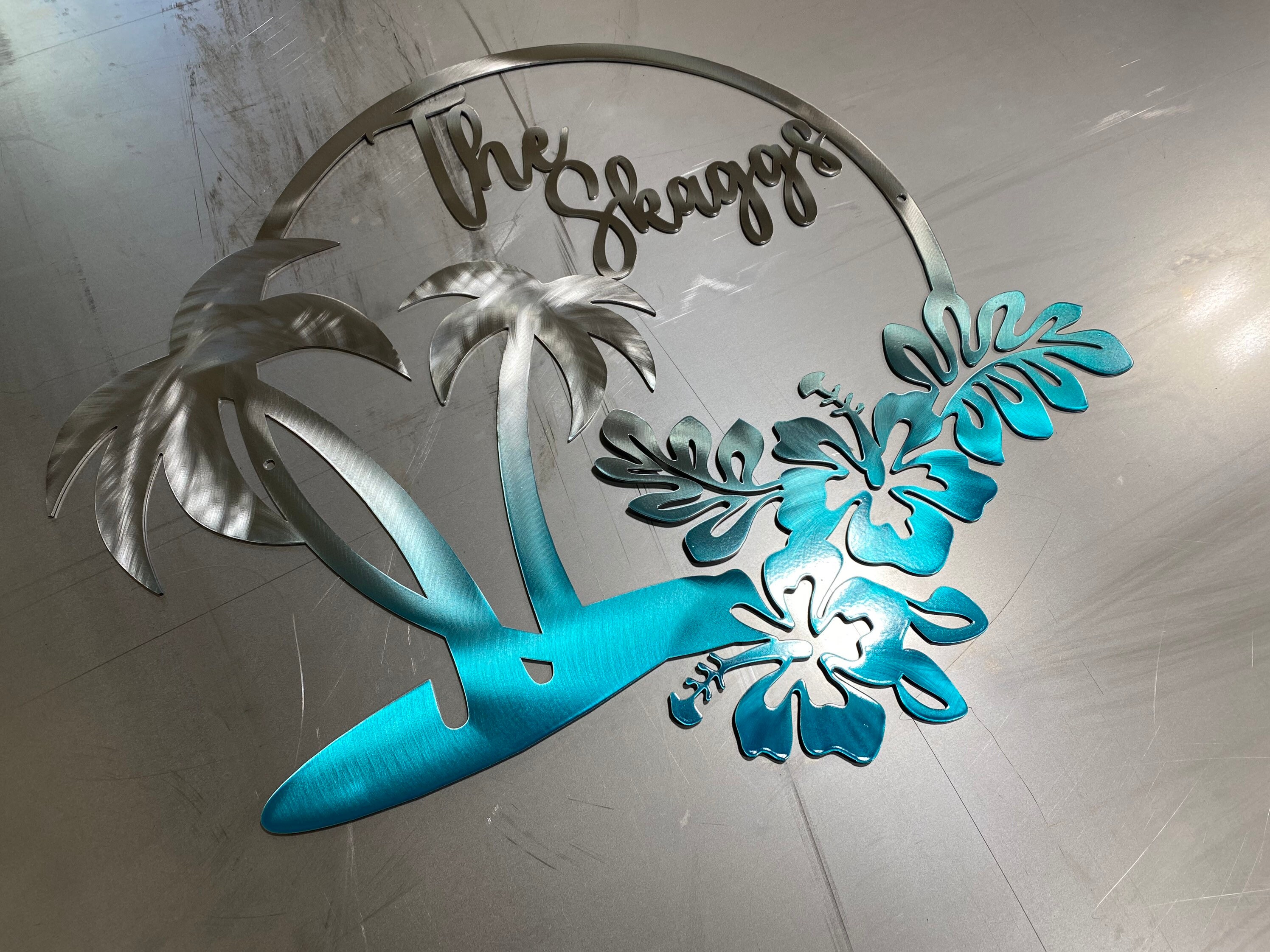 Hawaiian Coastal Themed Decor Metal Decor Metal House Sign | Etsy