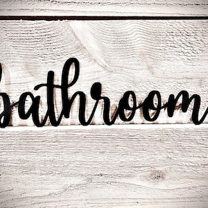Bathroom Text Metal Sign, Home Wall Accent, Home Redecoration Idea ...