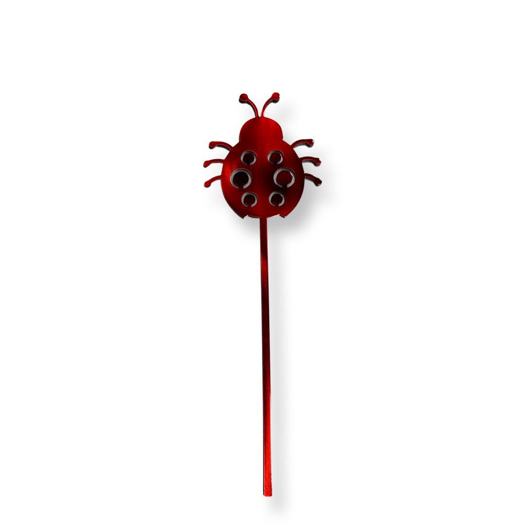 Metal Lady Bug Garden Stakes, Ladybug Planter Stake, Flower Garden ...