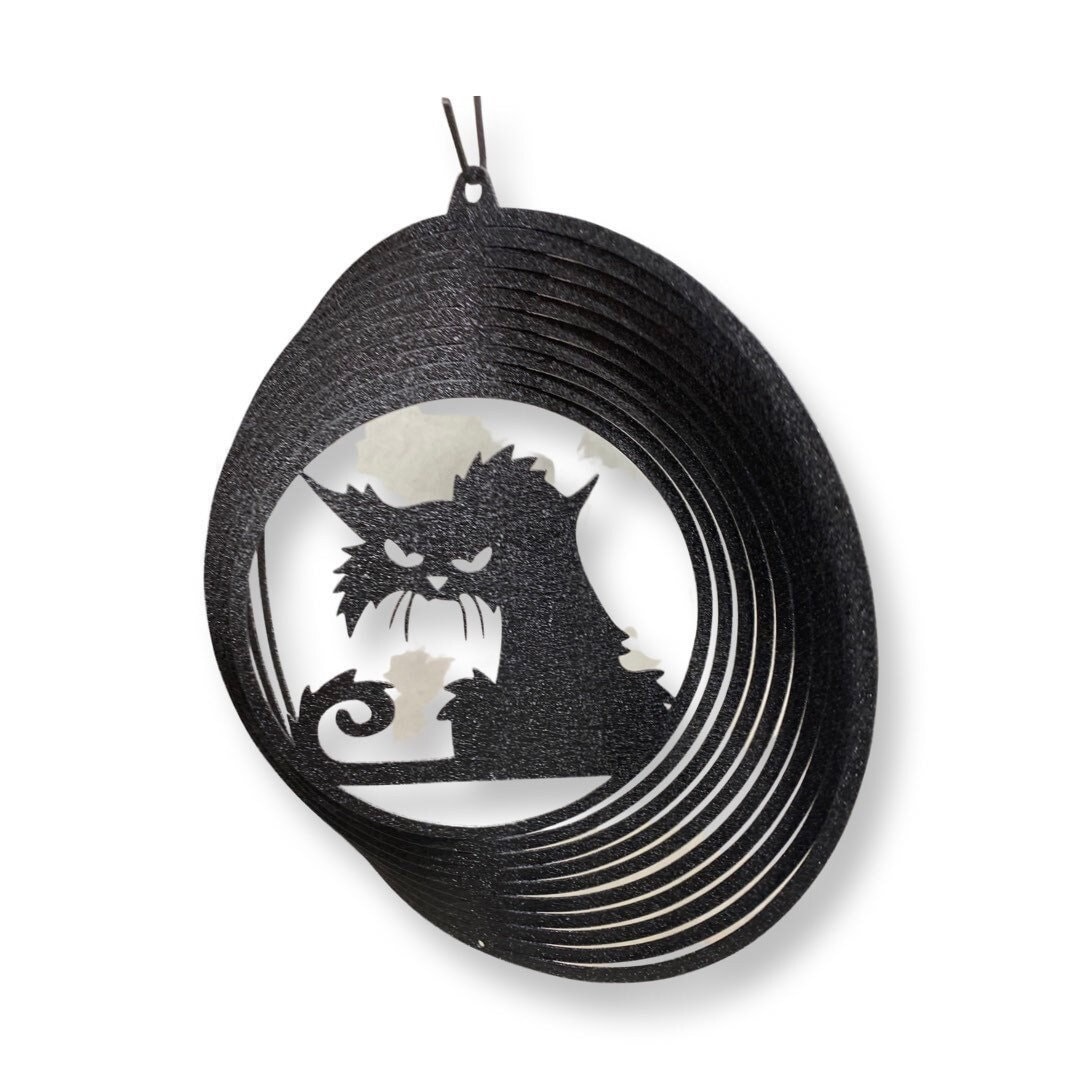 Angry Kitty Metal Wind Spinner, Grumpy Kitty Garden Wind Spinner, Porch ...
