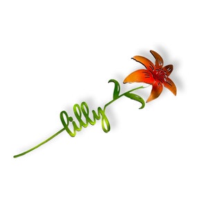 Personalized Lily Flower Metal Wall Hanging, Thoughtful Spouse Gift ...