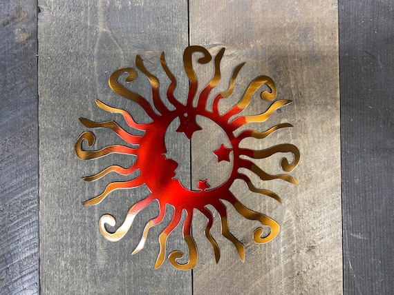 Retro Metal Sun Sun Metal Art Sun Metal Decor Rustic Metal - Etsy