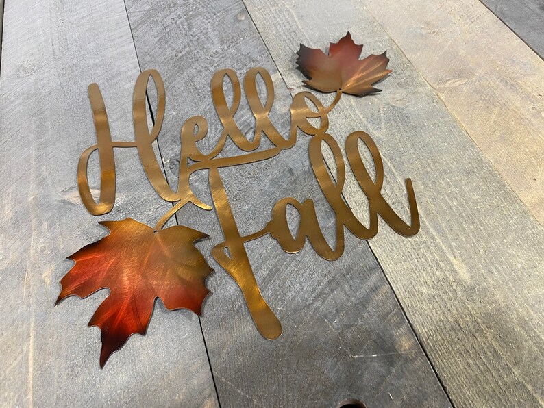 Autumn Decor, Fall Decor, Hello Fall Decor, Rustic Metal Wall Hanging ...